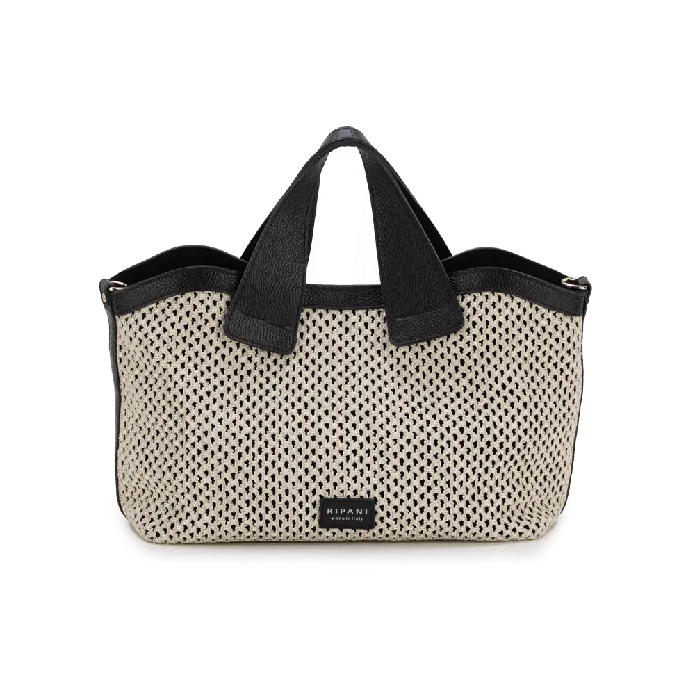 Nadia Handbag L Ecru/Black | Handbags | Ripani